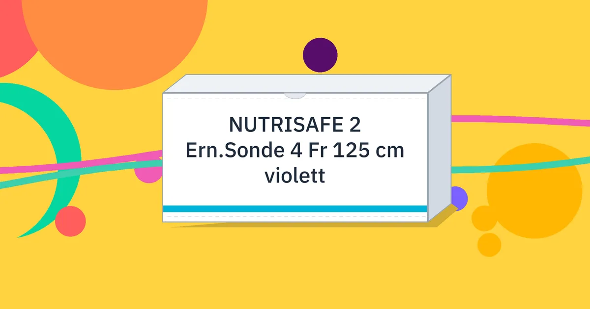 Symbolbild: Packung mit der Aufschrift NUTRISAFE 2 Ern.Sonde 4 Fr 125 cm violett (PZN 20066395) – Verfügbarkeit und Bezug in Apotheken in Frankfurt am Main