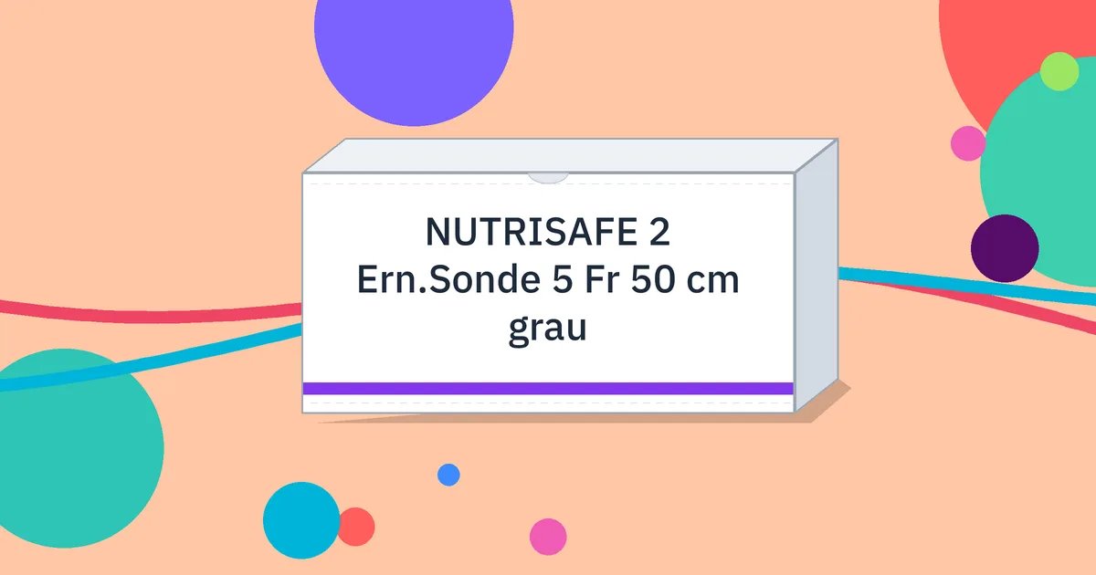 Symbolbild: Packung mit der Aufschrift NUTRISAFE 2 Ern.Sonde 5 Fr 50 cm grau (PZN 12907461) – Verfügbarkeit und Bezug in Apotheken in Frankfurt am Main