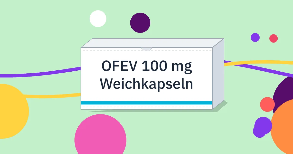 Symbolbild: Packung mit der Aufschrift OFEV 100 mg Weichkapseln (PZN 11542431) – Verfügbarkeit und Bezug in Apotheken in Frankfurt am Main