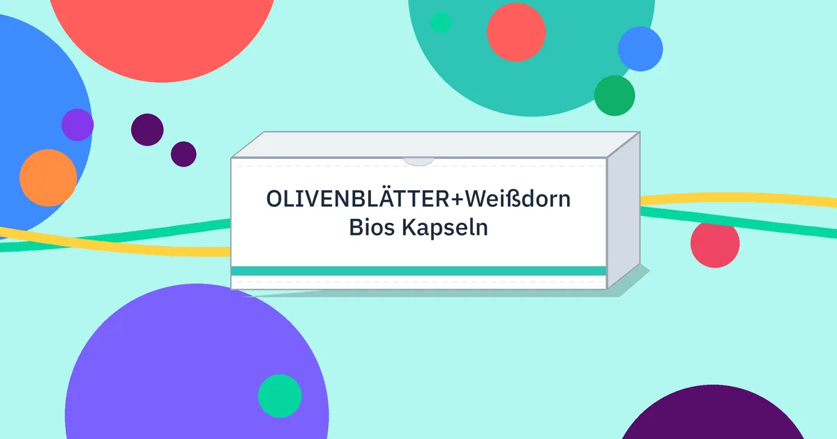 Symbolbild: Packung mit der Aufschrift OLIVENBLÄTTER+Weißdorn Bios Kapseln (PZN 00979082) – Verfügbarkeit und Bezug in Apotheken in Frankfurt am Main
