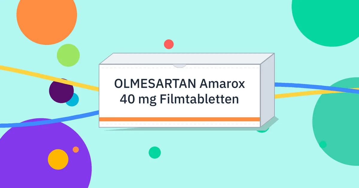 Symbolbild: Packung mit der Aufschrift OLMESARTAN Amarox 40 mg Filmtabletten (PZN 16804597) – Verfügbarkeit und Bezug in Apotheken in Frankfurt am Main
