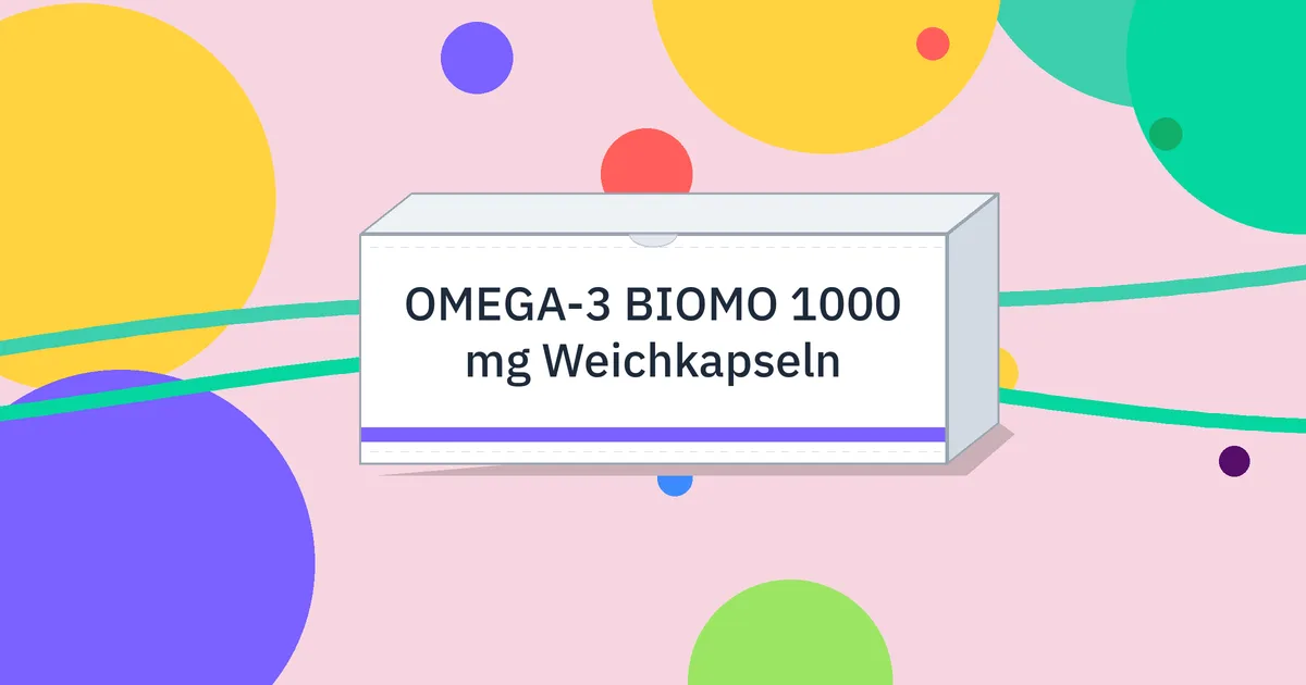 Symbolbild: Packung mit der Aufschrift OMEGA-3 BIOMO 1000 mg Weichkapseln (PZN 17825555) – Verfügbarkeit und Bezug in Apotheken in Frankfurt am Main