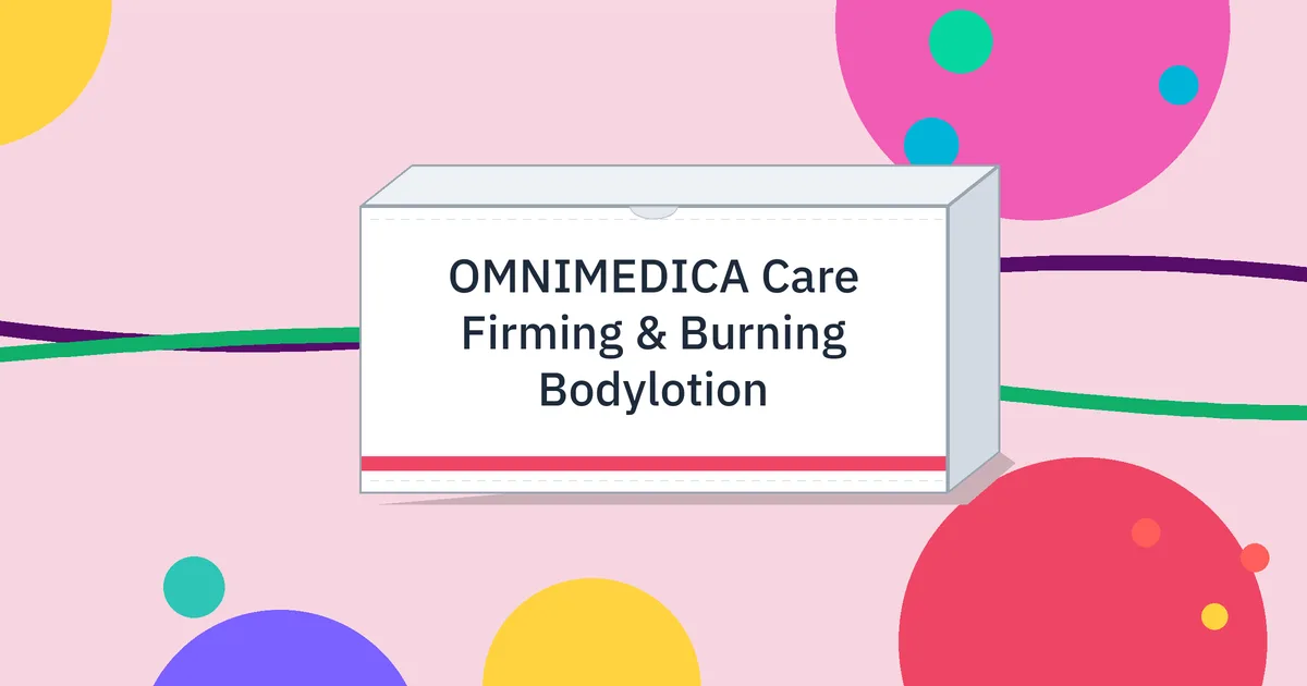 Symbolbild: Packung mit der Aufschrift OMNIMEDICA Care Firming & Burning Bodylotion (PZN 20187348) – Verfügbarkeit und Bezug in Apotheken in Frankfurt am Main