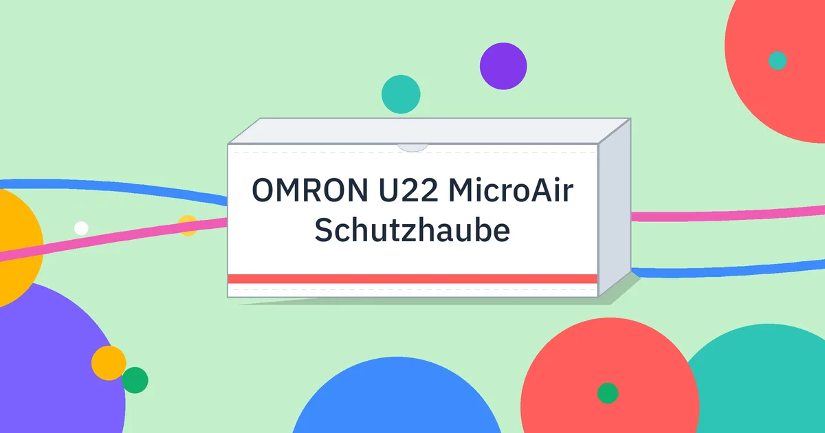 Symbolbild: Packung mit der Aufschrift OMRON U22 MicroAir Schutzhaube (PZN 12608907) – Verfügbarkeit und Bezug in Apotheken in Frankfurt am Main