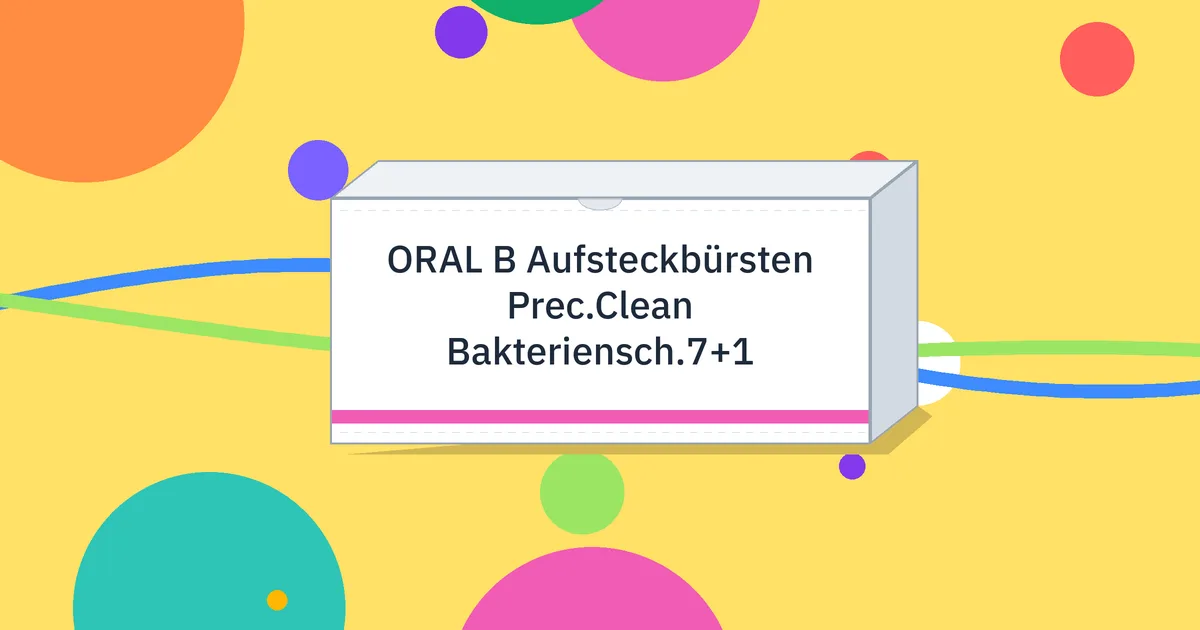 Symbolbild: Packung mit der Aufschrift ORAL B Aufsteckbürsten Prec.Clean Bakteriensch.7+1 (PZN 14420444) – Verfügbarkeit und Bezug in Apotheken in Frankfurt am Main