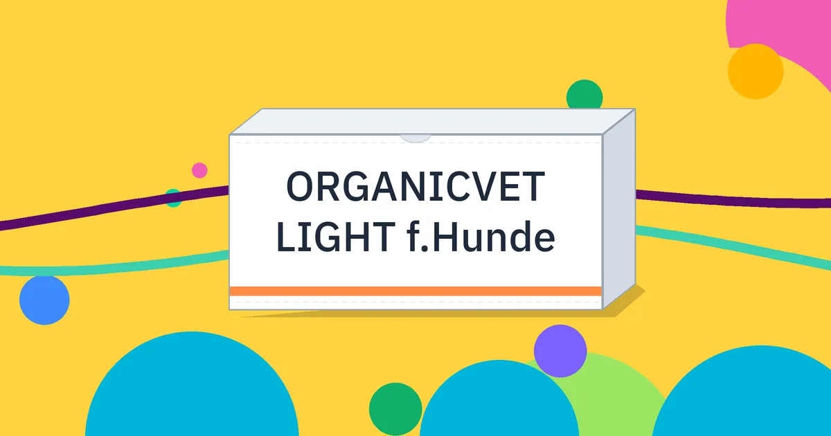 Symbolbild: Packung mit der Aufschrift ORGANICVET LIGHT f.Hunde (PZN 18449775) – Verfügbarkeit und Bezug in Apotheken in Frankfurt am Main