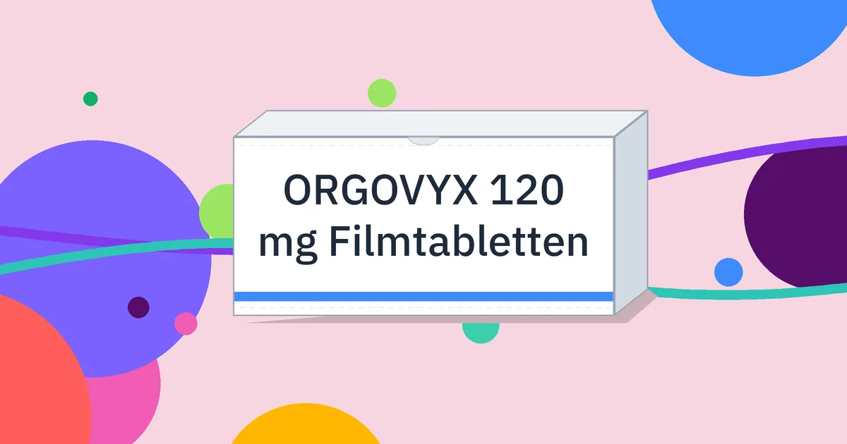 Symbolbild: Packung mit der Aufschrift ORGOVYX 120 mg Filmtabletten (PZN 19557811) – Verfügbarkeit und Bezug in Apotheken in Frankfurt am Main