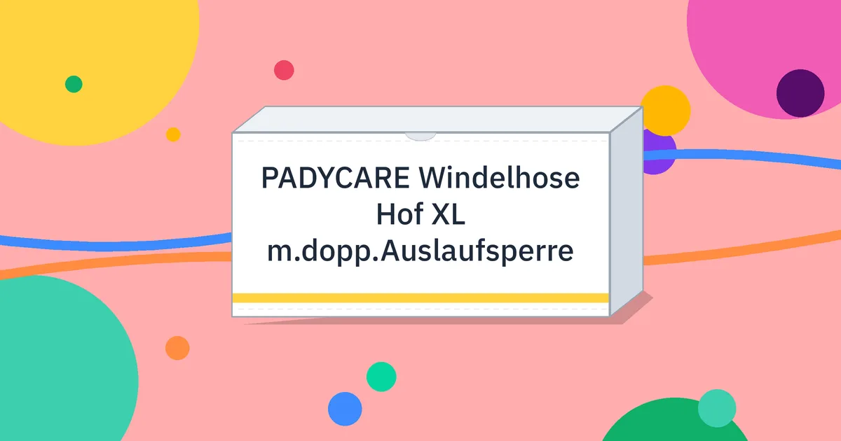 Symbolbild: Packung mit der Aufschrift PADYCARE Windelhose Hof XL m.dopp.Auslaufsperre (PZN 08811525) – Verfügbarkeit und Bezug in Apotheken in Frankfurt am Main