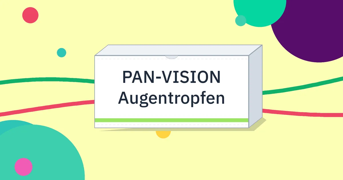 Symbolbild: Packung mit der Aufschrift PAN-VISION Augentropfen (PZN 03821890) – Verfügbarkeit und Bezug in Apotheken in Frankfurt am Main