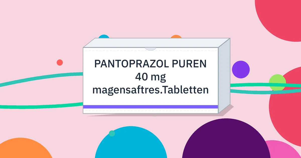 Symbolbild: Packung mit der Aufschrift PANTOPRAZOL PUREN 40 mg magensaftres.Tabletten (PZN 11357283) – Verfügbarkeit und Bezug in Apotheken in Frankfurt am Main