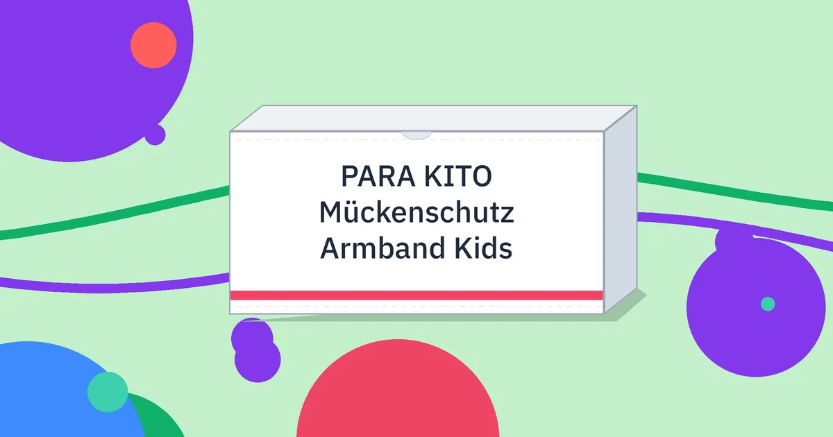Symbolbild: Packung mit der Aufschrift PARA KITO Mückenschutz Armband Kids (PZN 11667463) – Verfügbarkeit und Bezug in Apotheken in Frankfurt am Main