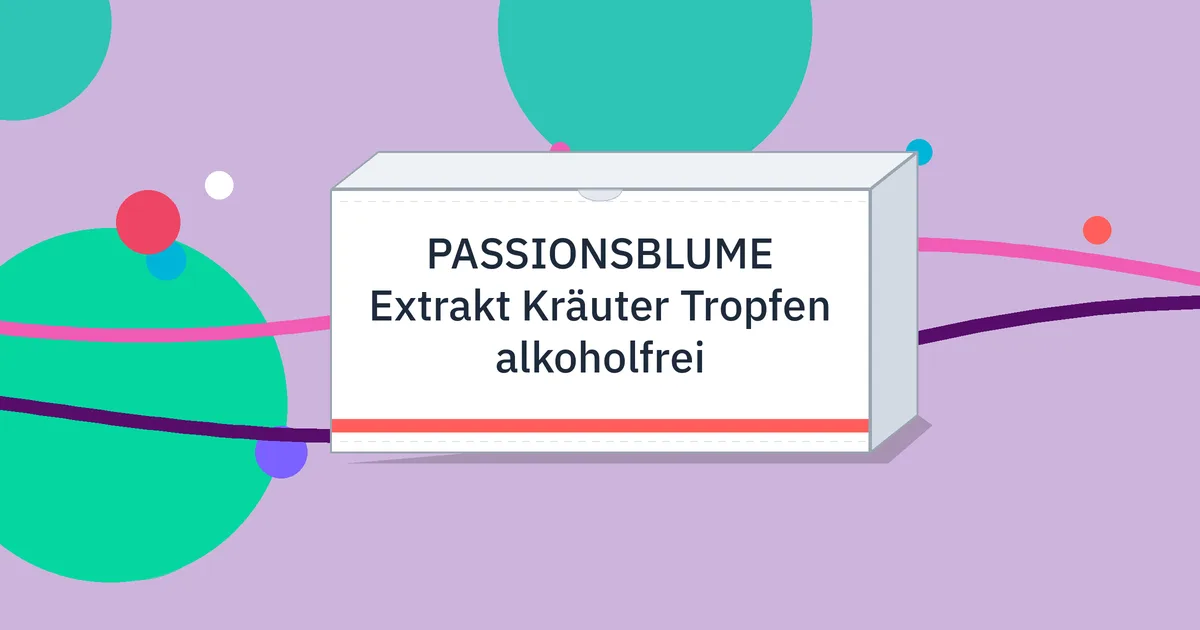 Symbolbild: Packung mit der Aufschrift PASSIONSBLUME Extrakt Kräuter Tropfen alkoholfrei (PZN 20283158) – Verfügbarkeit und Bezug in Apotheken in Frankfurt am Main