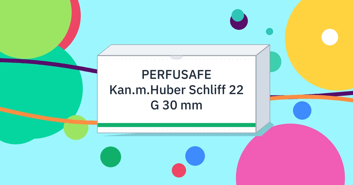 Symbolbild: Packung mit der Aufschrift PERFUSAFE Kan.m.Huber Schliff 22 G 30 mm (PZN 06556342) – Verfügbarkeit und Bezug in Apotheken in Frankfurt am Main