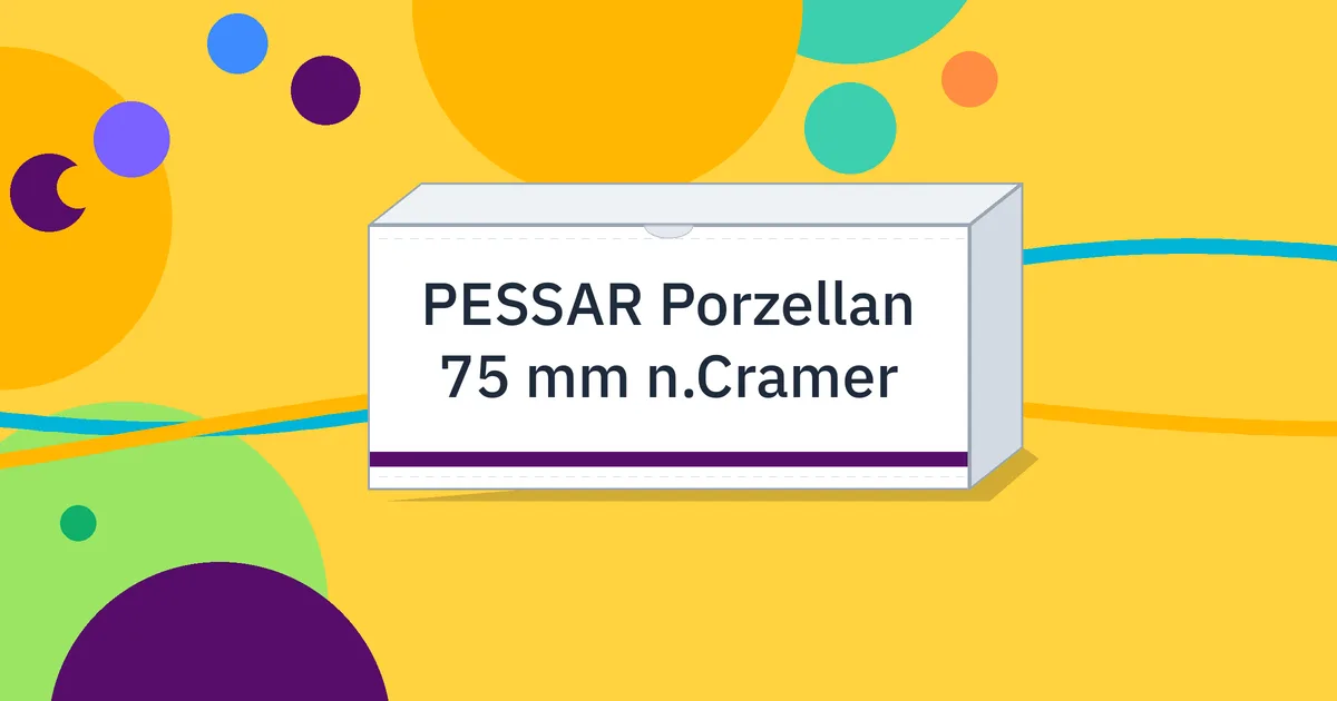 Symbolbild: Packung mit der Aufschrift PESSAR Porzellan 75 mm n.Cramer (PZN 01733472) – Verfügbarkeit und Bezug in Apotheken in Frankfurt am Main