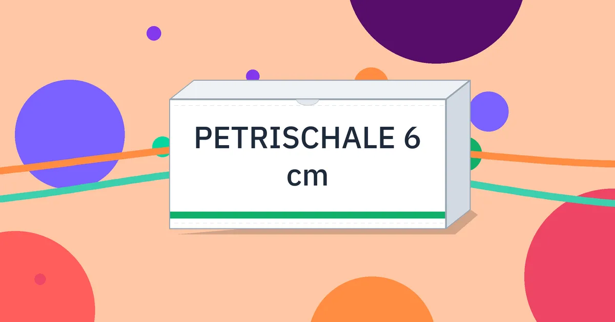 Symbolbild: Packung mit der Aufschrift PETRISCHALE 6 cm (PZN 01967595) – Verfügbarkeit und Bezug in Apotheken in Frankfurt am Main
