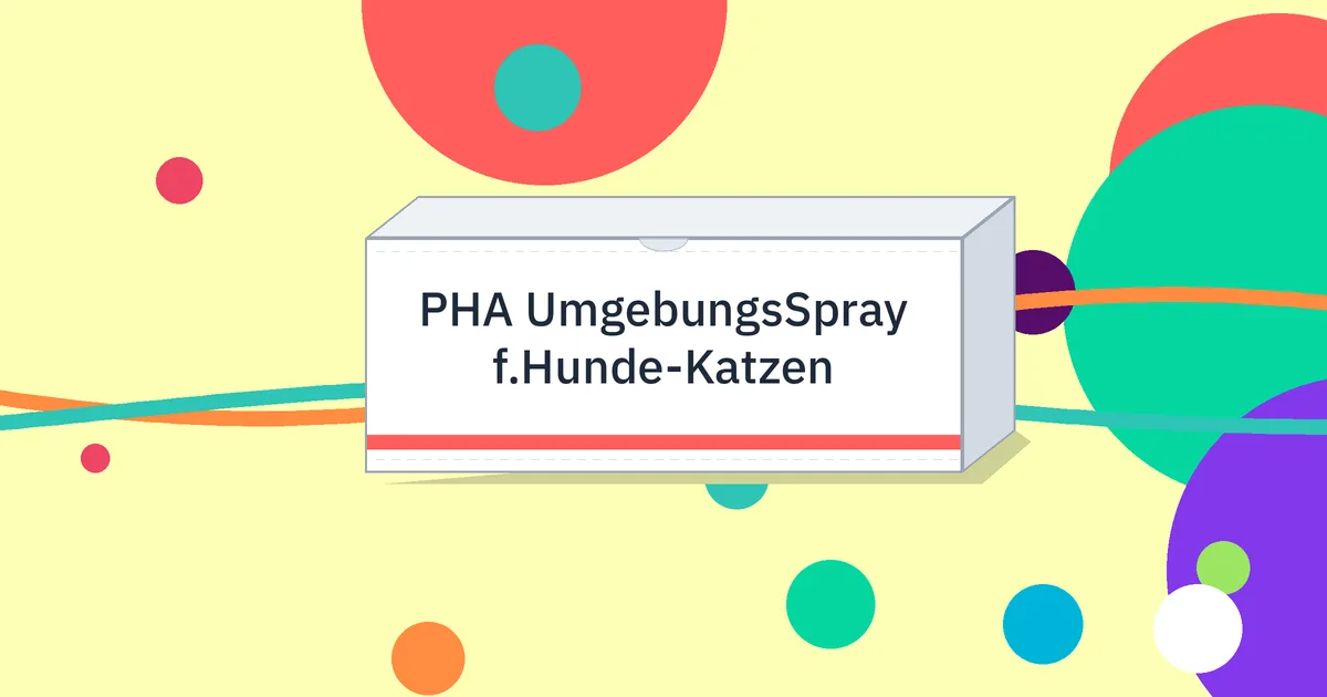 Symbolbild: Packung mit der Aufschrift PHA UmgebungsSpray f.Hunde-Katzen (PZN 12147688) – Verfügbarkeit und Bezug in Apotheken in Frankfurt am Main