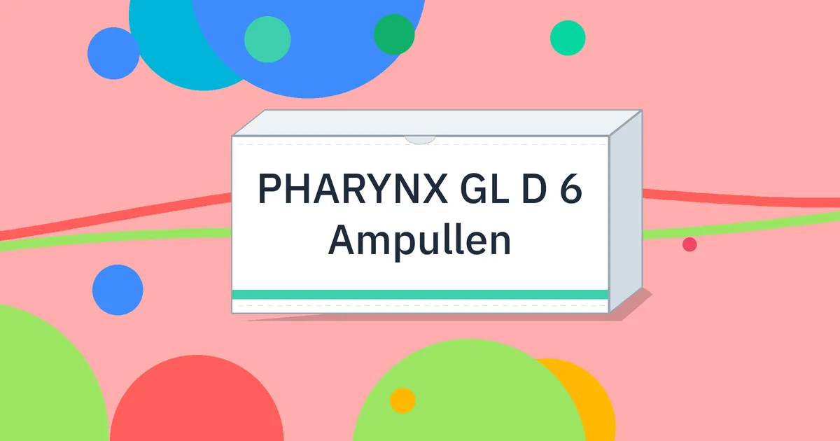 Symbolbild: Packung mit der Aufschrift PHARYNX GL D 6 Ampullen (PZN 02947525) – Verfügbarkeit und Bezug in Apotheken in Frankfurt am Main