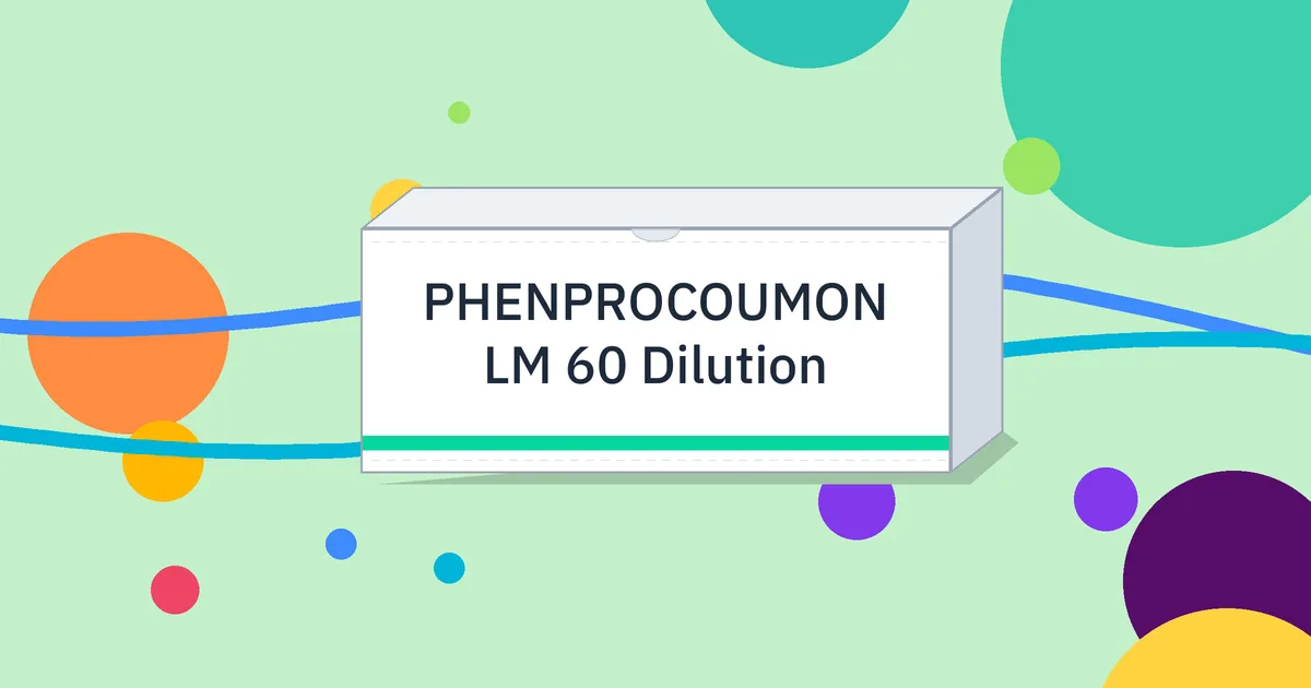 Symbolbild: Packung mit der Aufschrift PHENPROCOUMON LM 60 Dilution (PZN 13638141) – Verfügbarkeit und Bezug in Apotheken in Frankfurt am Main