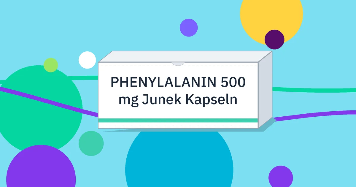 Symbolbild: Packung mit der Aufschrift PHENYLALANIN 500 mg Junek Kapseln (PZN 00135177) – Verfügbarkeit und Bezug in Apotheken in Frankfurt am Main