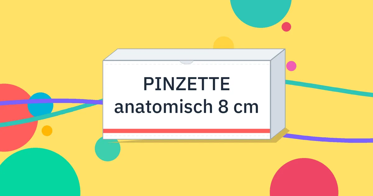 Symbolbild: Packung mit der Aufschrift PINZETTE anatomisch 8 cm (PZN 01735011) – Verfügbarkeit und Bezug in Apotheken in Frankfurt am Main
