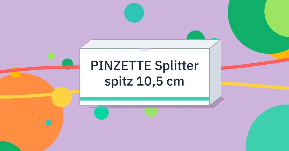 Symbolbild: Packung mit der Aufschrift PINZETTE Splitter spitz 10,5 cm (PZN 00061674) – Verfügbarkeit und Bezug in Apotheken in Frankfurt am Main