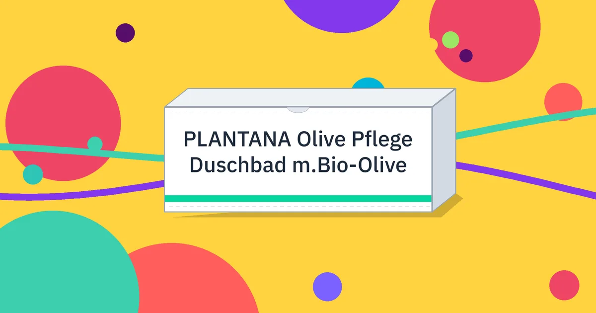 Symbolbild: Packung mit der Aufschrift PLANTANA Olive Pflege Duschbad m.Bio-Olive (PZN 18232024) – Verfügbarkeit und Bezug in Apotheken in Frankfurt am Main