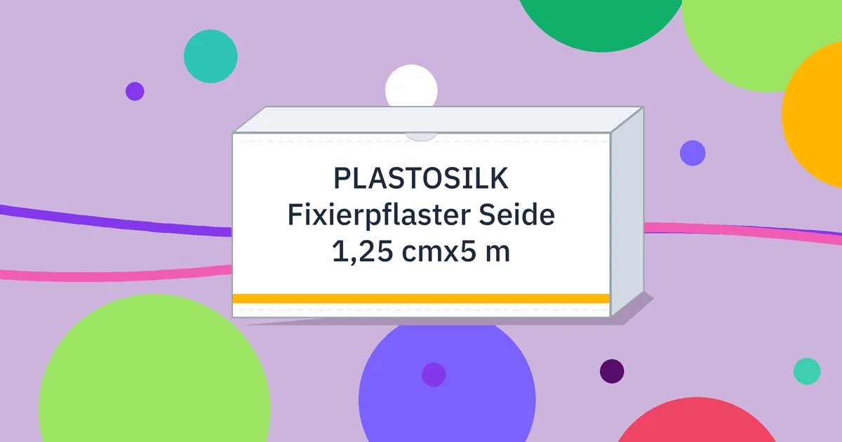 Symbolbild: Packung mit der Aufschrift PLASTOSILK Fixierpflaster Seide 1,25 cmx5 m (PZN 07572975) – Verfügbarkeit und Bezug in Apotheken in Frankfurt am Main