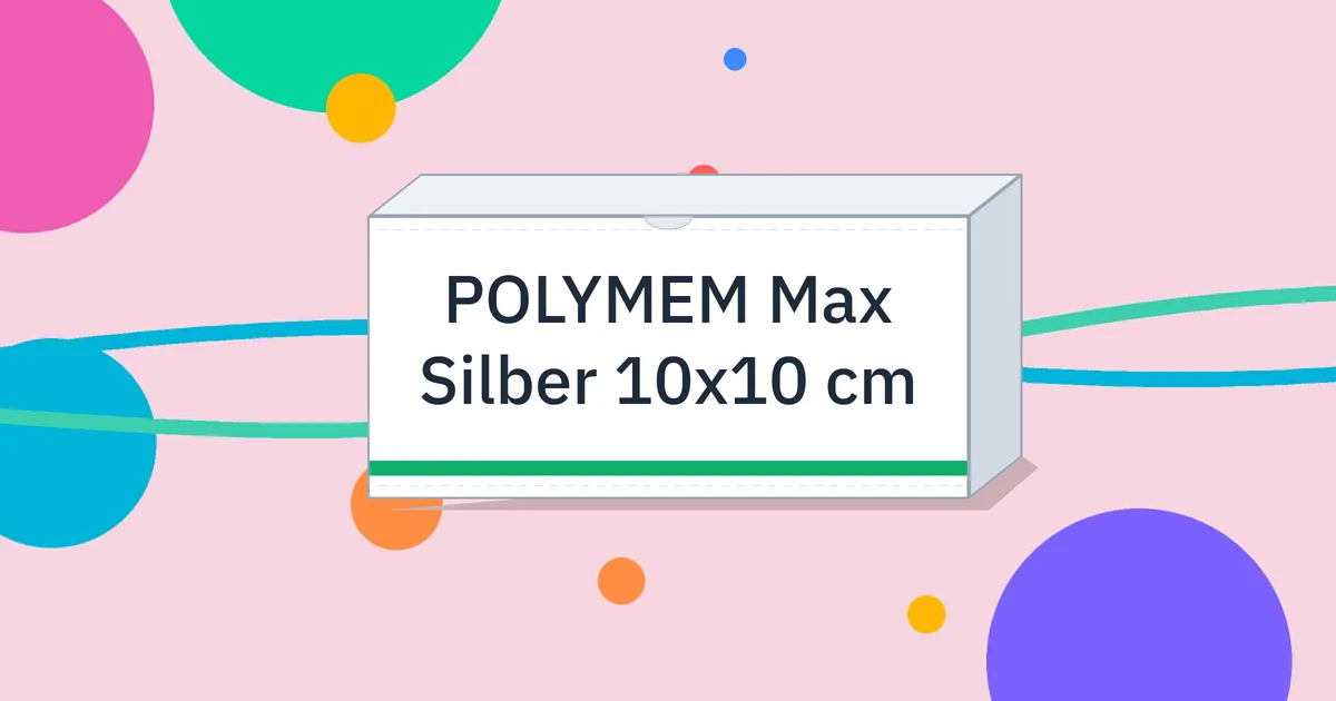 Symbolbild: Packung mit der Aufschrift POLYMEM Max Silber 10x10 cm (PZN 04923411) – Verfügbarkeit und Bezug in Apotheken in Frankfurt am Main
