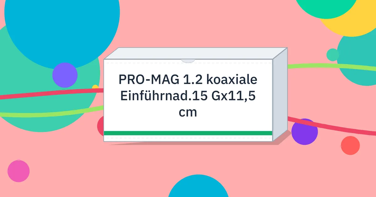 Symbolbild: Packung mit der Aufschrift PRO-MAG 1.2 koaxiale Einführnad.15 Gx11,5 cm (PZN 06768038) – Verfügbarkeit und Bezug in Apotheken in Frankfurt am Main