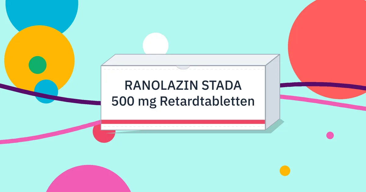 Symbolbild: Packung mit der Aufschrift RANOLAZIN STADA 500 mg Retardtabletten (PZN 18332932) – Verfügbarkeit und Bezug in Apotheken in Frankfurt am Main