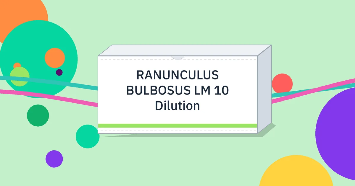 Symbolbild: Packung mit der Aufschrift RANUNCULUS BULBOSUS LM 10 Dilution (PZN 13046239) – Verfügbarkeit und Bezug in Apotheken in Frankfurt am Main