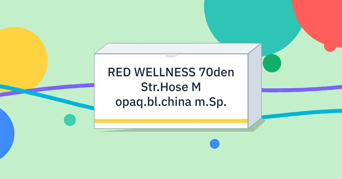 Symbolbild: Packung mit der Aufschrift RED WELLNESS 70den Str.Hose M opaq.bl.china m.Sp. (PZN 16176847) – Verfügbarkeit und Bezug in Apotheken in Frankfurt am Main