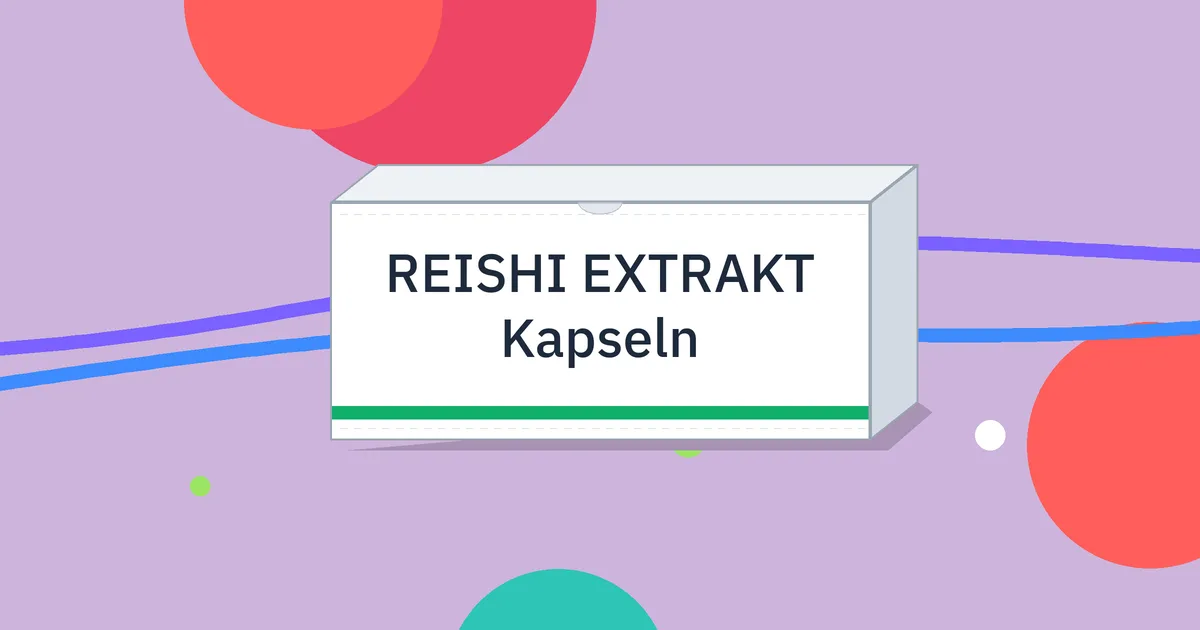 Symbolbild: Packung mit der Aufschrift REISHI EXTRAKT Kapseln (PZN 19095569) – Verfügbarkeit und Bezug in Apotheken in Frankfurt am Main