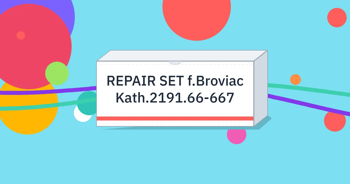 Symbolbild: Packung mit der Aufschrift REPAIR SET f.Broviac Kath.2191.66-667 (PZN 09398406) – Verfügbarkeit und Bezug in Apotheken in Frankfurt am Main