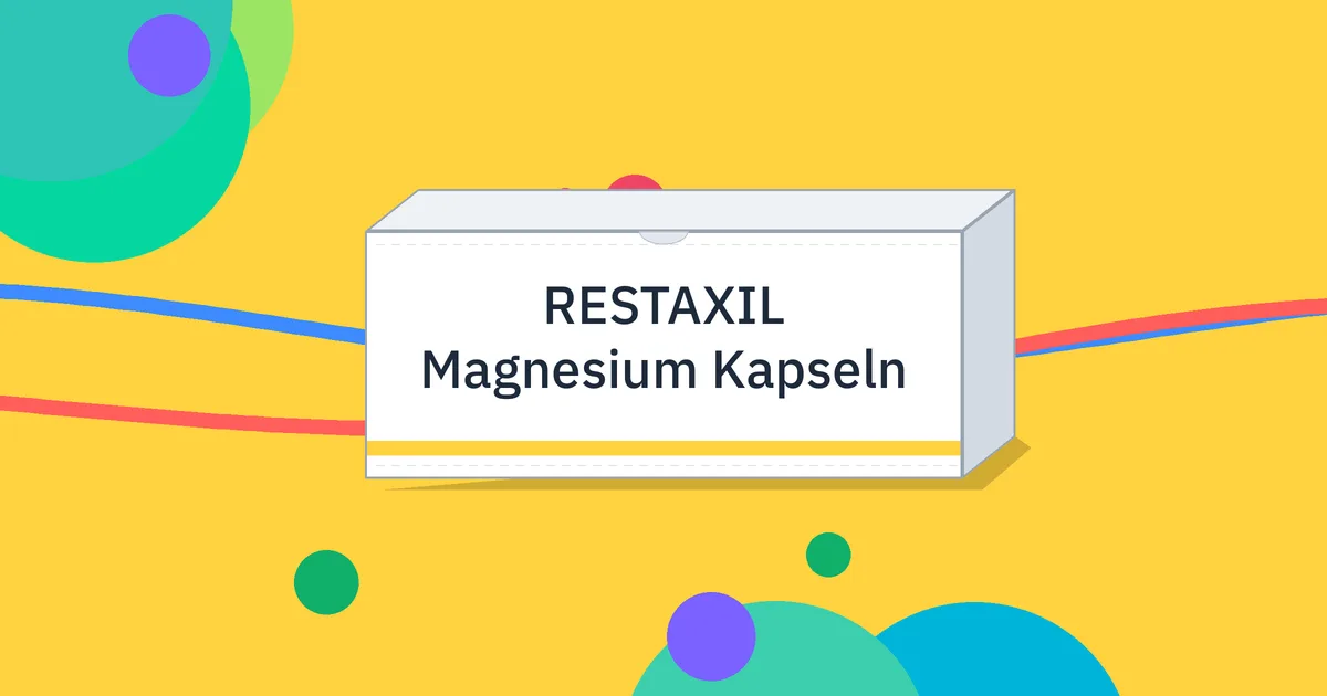 Symbolbild: Packung mit der Aufschrift RESTAXIL Magnesium Kapseln (PZN 19549220) – Verfügbarkeit und Bezug in Apotheken in Frankfurt am Main