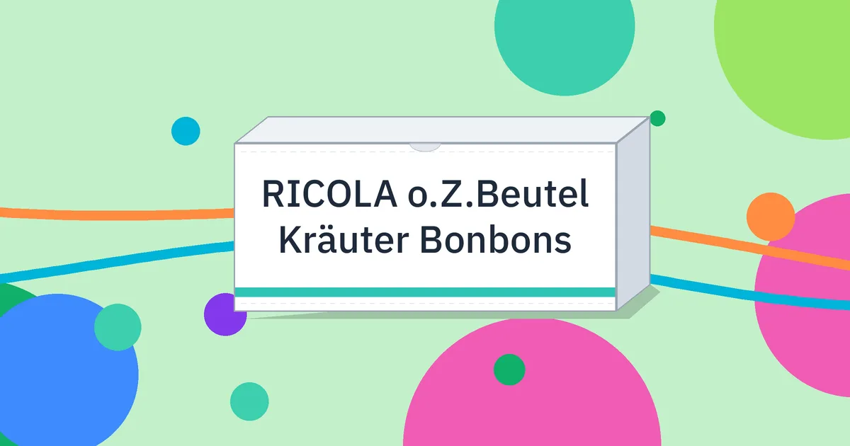 Symbolbild: Packung mit der Aufschrift RICOLA o.Z.Beutel Kräuter Bonbons (PZN 04775123) – Verfügbarkeit und Bezug in Apotheken in Frankfurt am Main