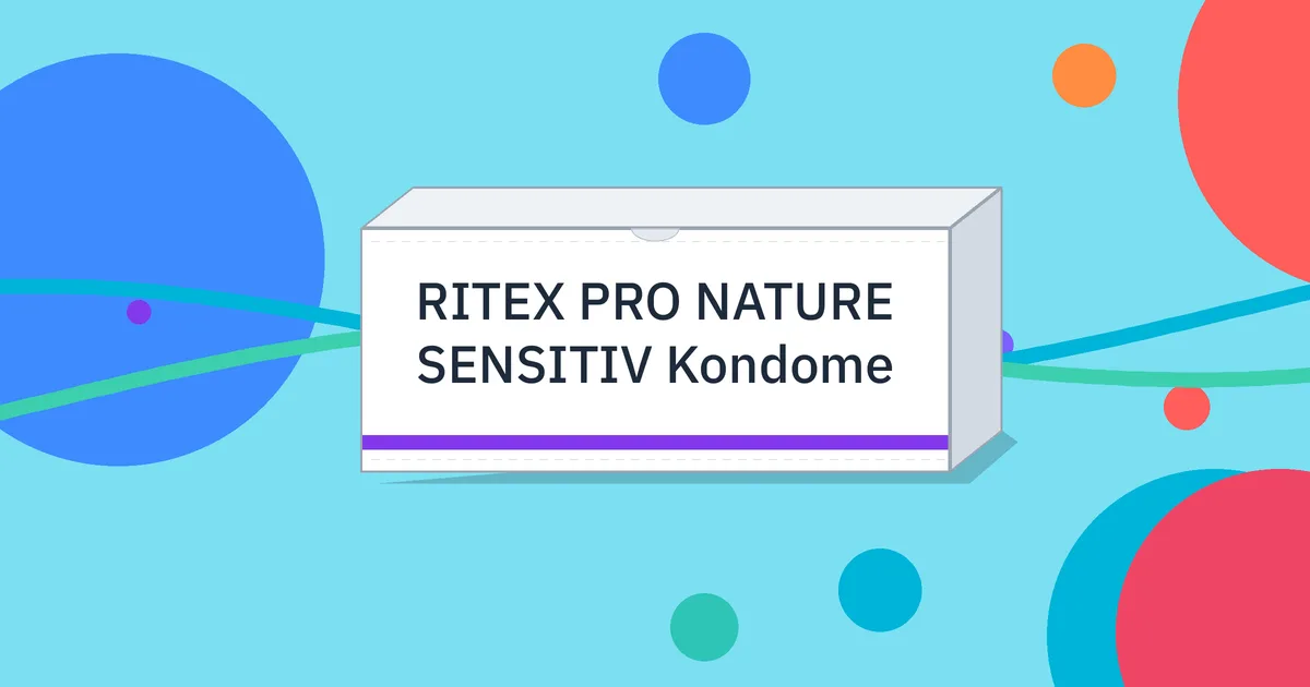 Symbolbild: Packung mit der Aufschrift RITEX PRO NATURE SENSITIV Kondome (PZN 16165944) – Verfügbarkeit und Bezug in Apotheken in Frankfurt am Main