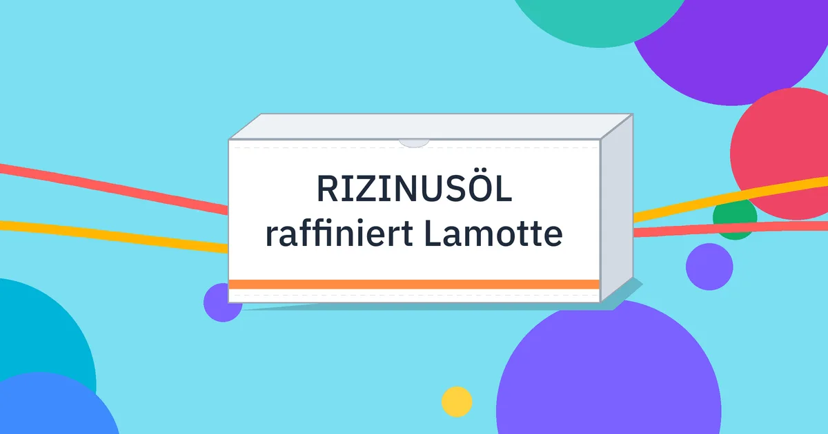 Symbolbild: Packung mit der Aufschrift RIZINUSÖL raffiniert Lamotte (PZN 01484336) – Verfügbarkeit und Bezug in Apotheken in Frankfurt am Main