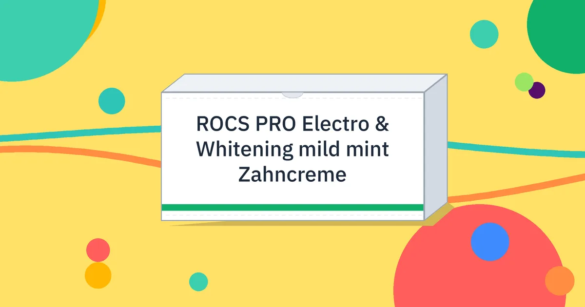Symbolbild: Packung mit der Aufschrift ROCS PRO Electro & Whitening mild mint Zahncreme (PZN 14292213) – Verfügbarkeit und Bezug in Apotheken in Frankfurt am Main