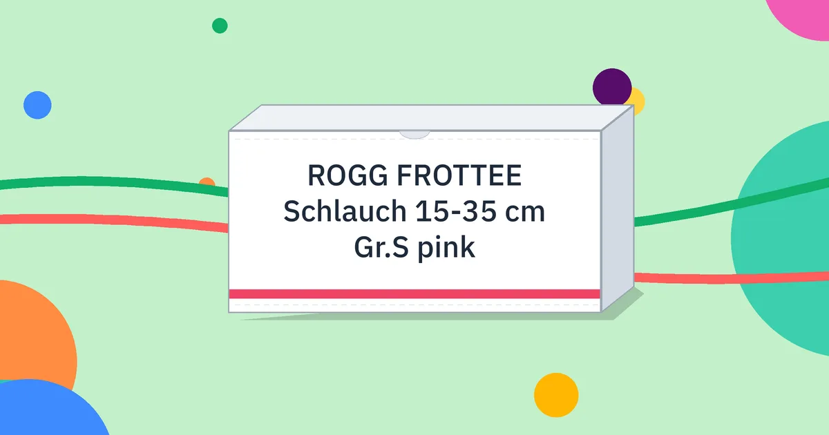 Symbolbild: Packung mit der Aufschrift ROGG FROTTEE Schlauch 15-35 cm Gr.S pink (PZN 05963080) – Verfügbarkeit und Bezug in Apotheken in Frankfurt am Main
