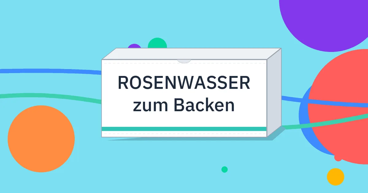 Symbolbild: Packung mit der Aufschrift ROSENWASSER zum Backen (PZN 20341737) – Verfügbarkeit und Bezug in Apotheken in Frankfurt am Main