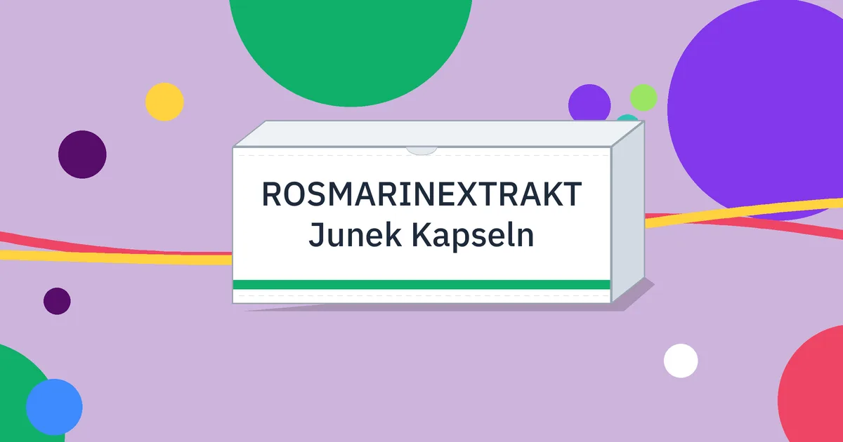 Symbolbild: Packung mit der Aufschrift ROSMARINEXTRAKT Junek Kapseln (PZN 01104109) – Verfügbarkeit und Bezug in Apotheken in Frankfurt am Main