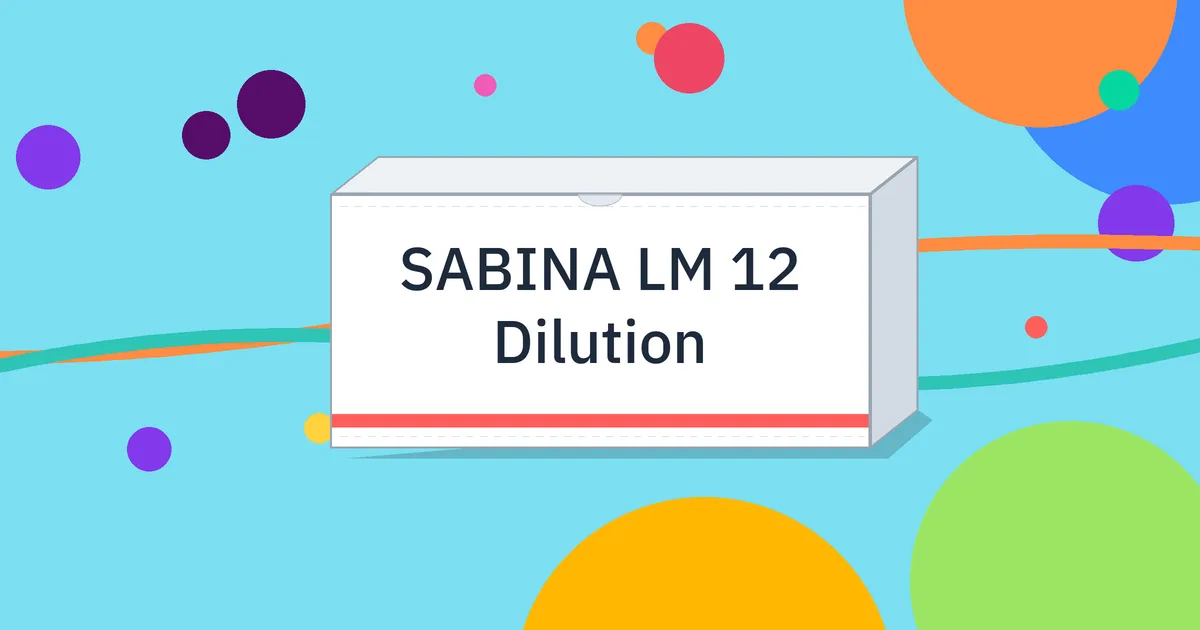 Symbolbild: Packung mit der Aufschrift SABINA LM 12 Dilution (PZN 09430653) – Verfügbarkeit und Bezug in Apotheken in Frankfurt am Main