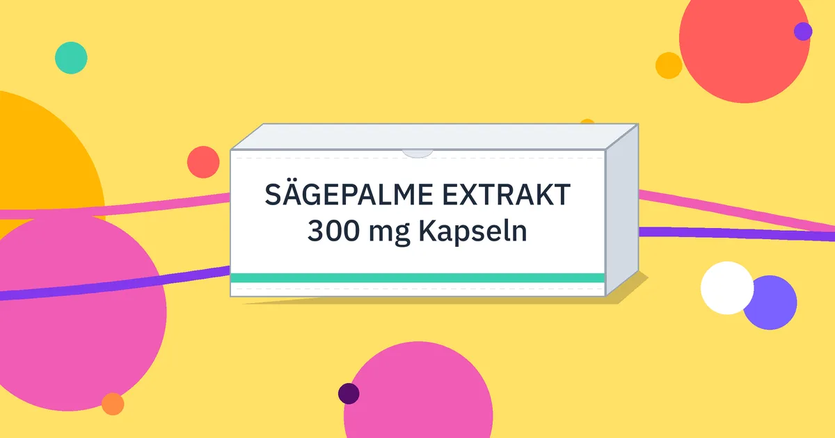 Symbolbild: Packung mit der Aufschrift SÄGEPALME EXTRAKT 300 mg Kapseln (PZN 17578743) – Verfügbarkeit und Bezug in Apotheken in Frankfurt am Main