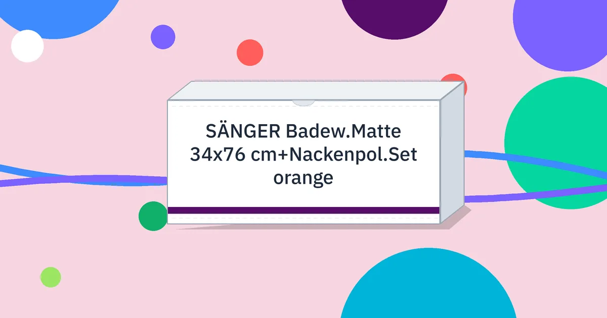 Symbolbild: Packung mit der Aufschrift SÄNGER Badew.Matte 34x76 cm+Nackenpol.Set orange (PZN 04115504) – Verfügbarkeit und Bezug in Apotheken in Frankfurt am Main