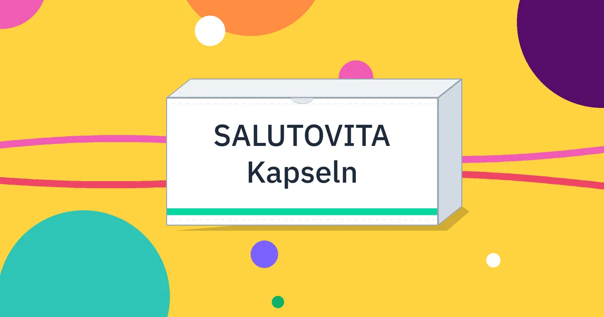 Symbolbild: Packung mit der Aufschrift SALUTOVITA Kapseln (PZN 13583612) – Verfügbarkeit und Bezug in Apotheken in Frankfurt am Main