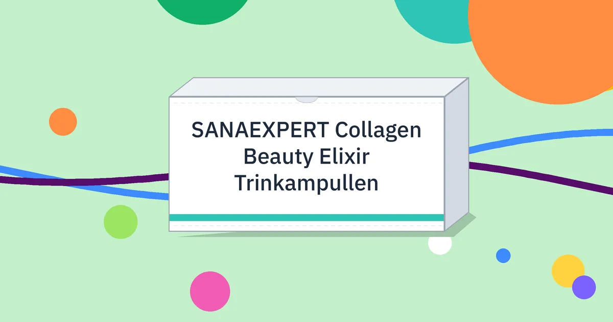 Symbolbild: Packung mit der Aufschrift SANAEXPERT Collagen Beauty Elixir Trinkampullen (PZN 20177568) – Verfügbarkeit und Bezug in Apotheken in Frankfurt am Main