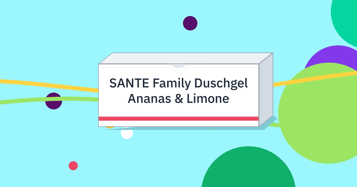 Symbolbild: Packung mit der Aufschrift SANTE Family Duschgel Ananas & Limone (PZN 19419397) – Verfügbarkeit und Bezug in Apotheken in Frankfurt am Main