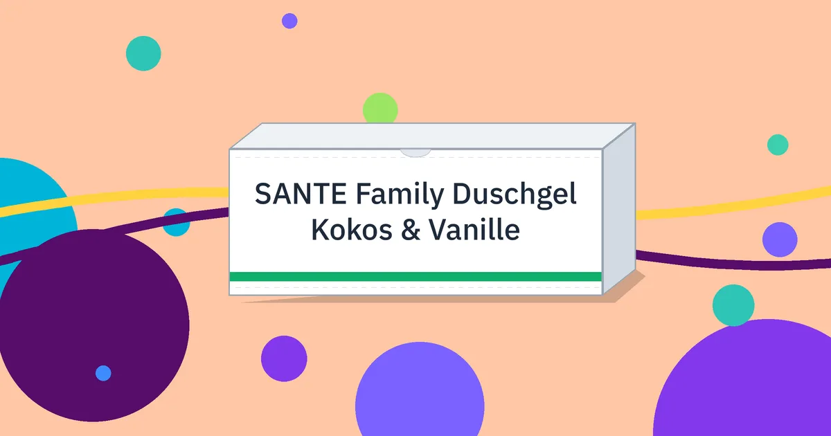 Symbolbild: Packung mit der Aufschrift SANTE Family Duschgel Kokos & Vanille (PZN 19419440) – Verfügbarkeit und Bezug in Apotheken in Frankfurt am Main