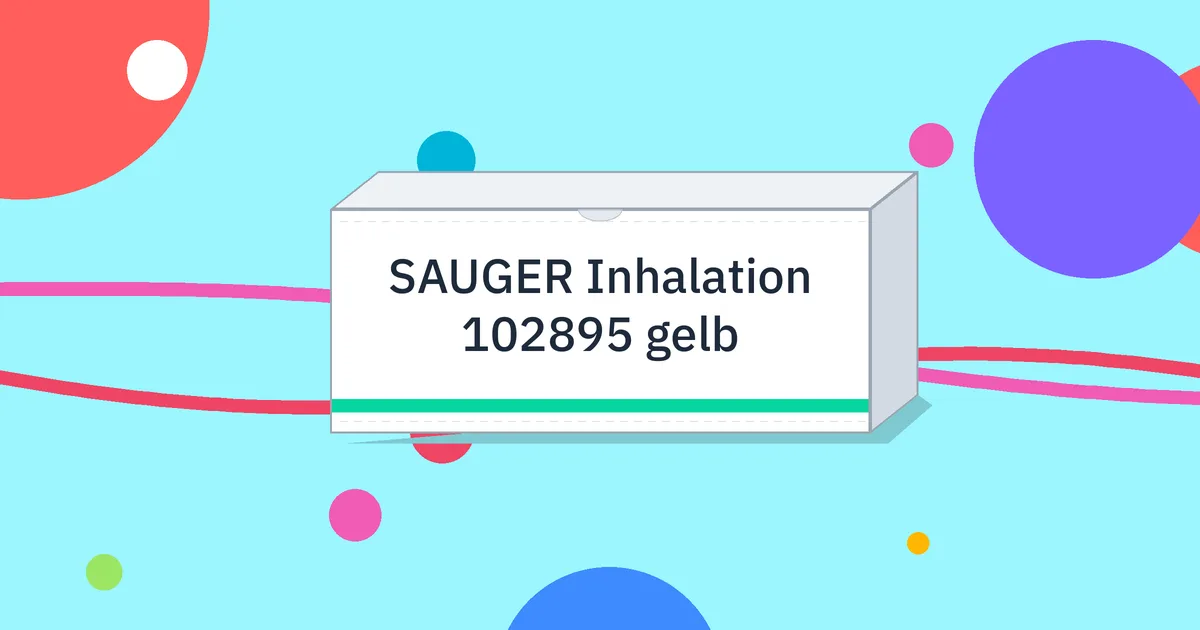 Symbolbild: Packung mit der Aufschrift SAUGER Inhalation 102895 gelb (PZN 07379244) – Verfügbarkeit und Bezug in Apotheken in Frankfurt am Main